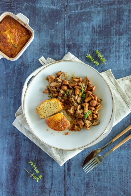 Schwammerl Gulasch mit Käse Soufflé (low carb & glutenfrei)