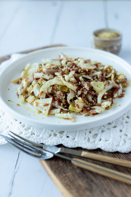 Würziger Fenchel Wildreis Salat (vegan & glutenfrei)
